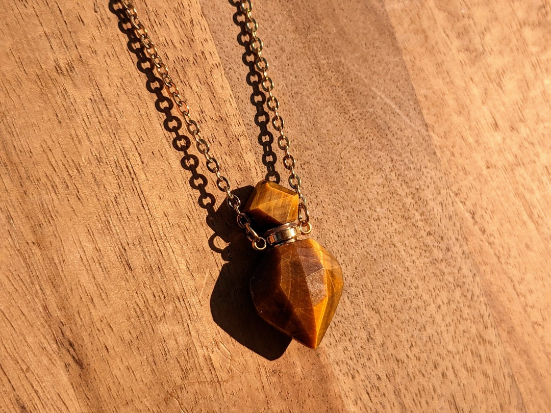 Golden Tiger's Eye Potion Bottle Pendant OOAK Crystal - Etsy
