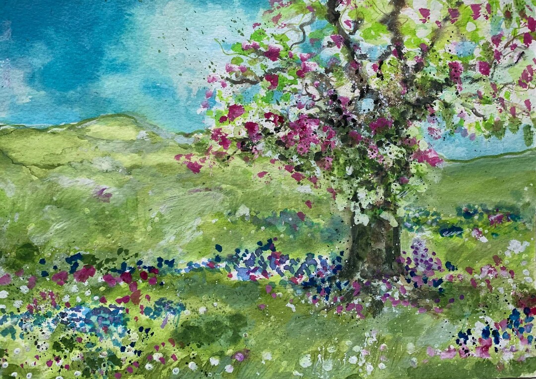 Spring is Springing, Size A4 Original Painting - Etsy