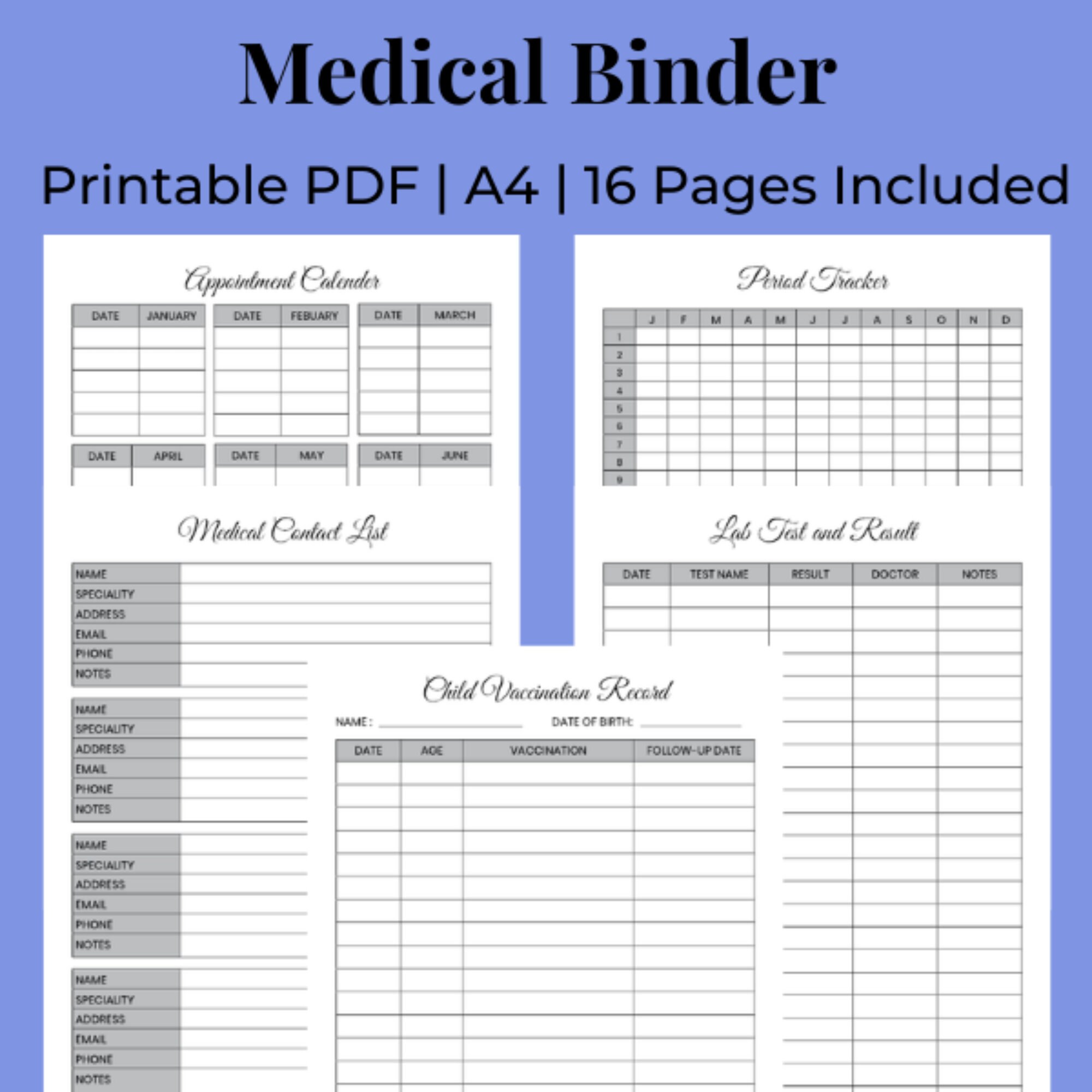 Medical Binder Printable Medical Printable Health Care - Etsy