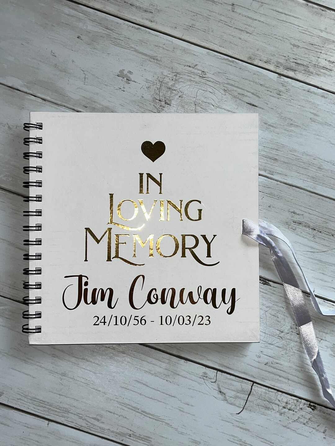 Personalised Memorial in Loving Memory Funeral Guest Book Keepsake ...