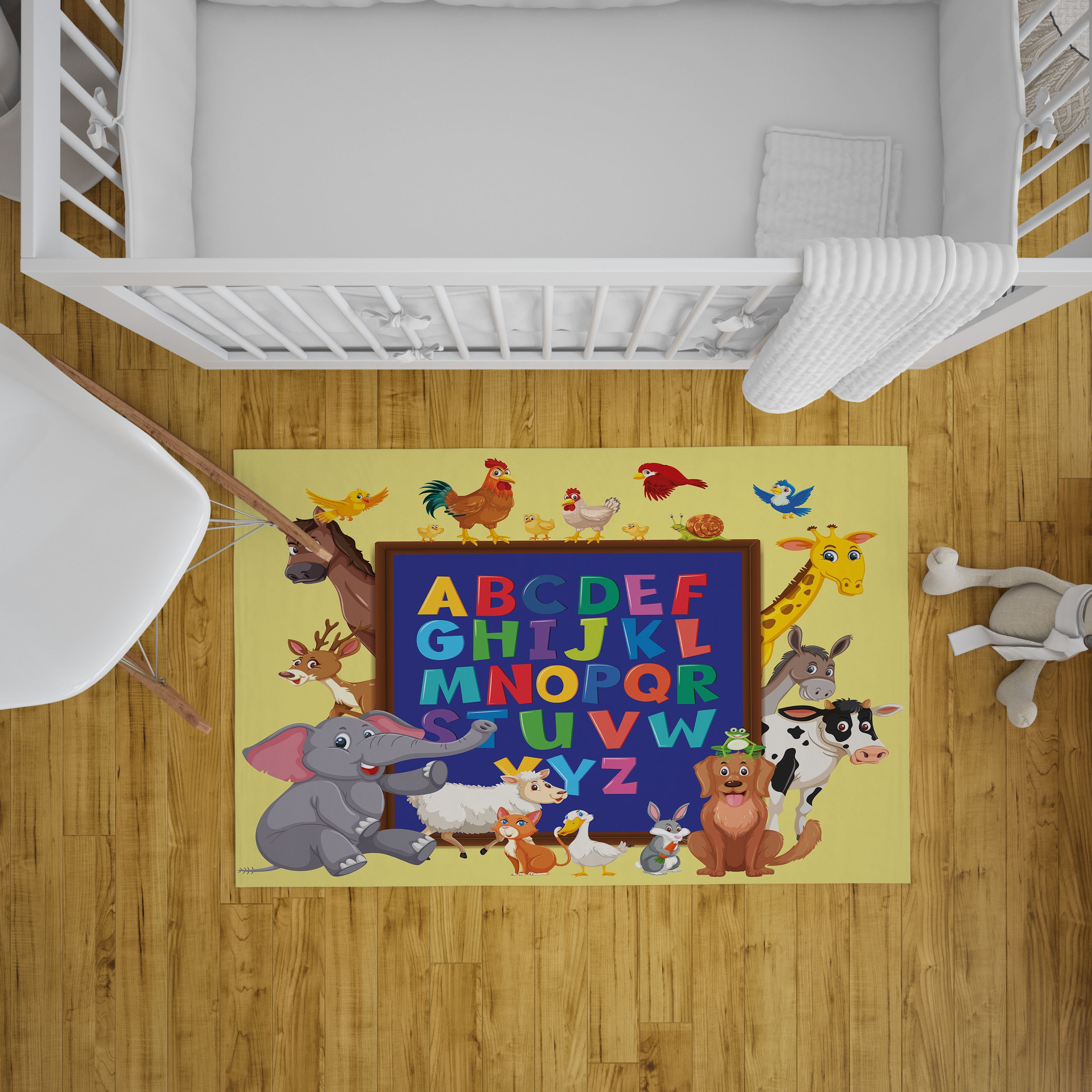 Zoo Animals Alphabet Carpet, Educational Letters Abc Custom Rectangular ...