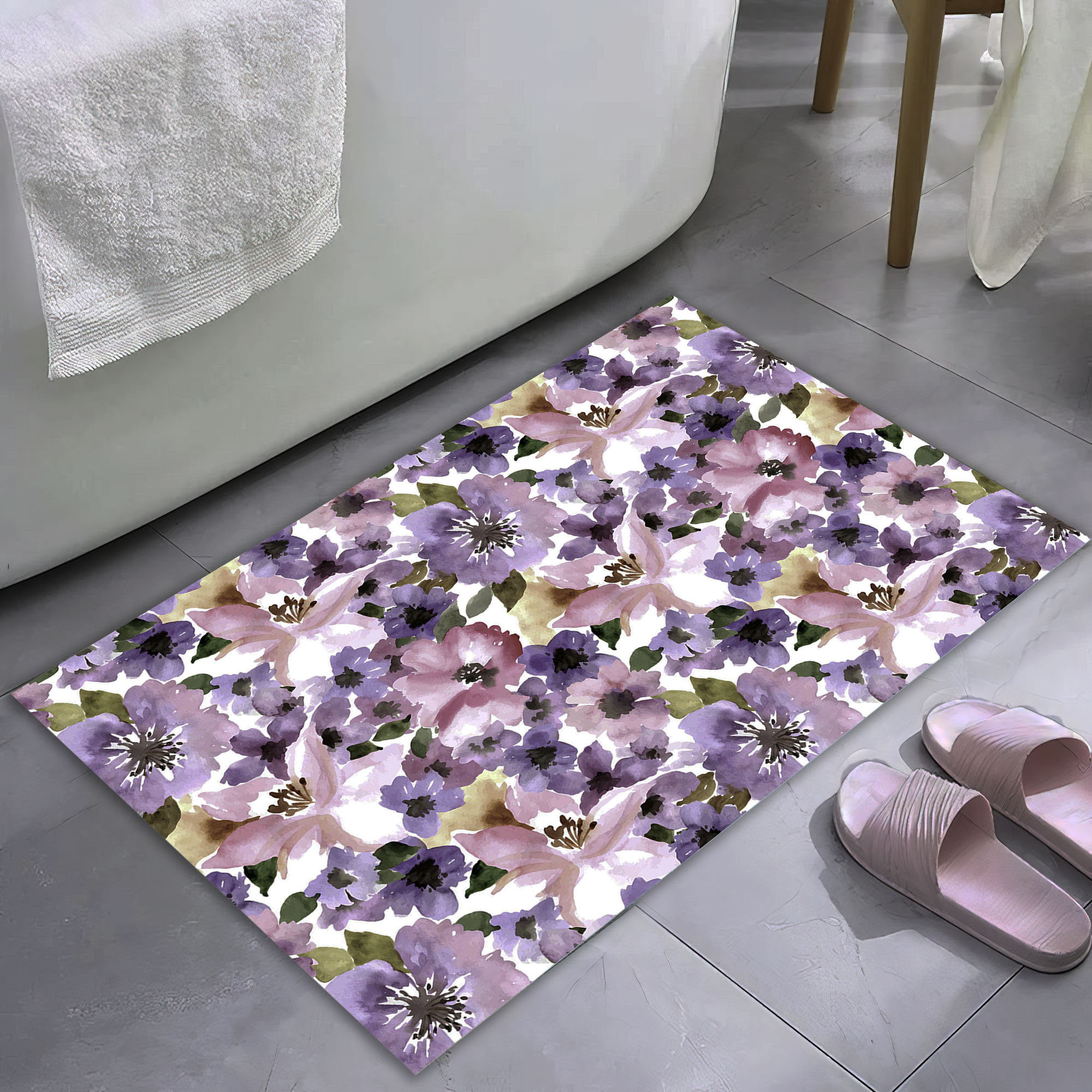 Brown Shag Rug Flower