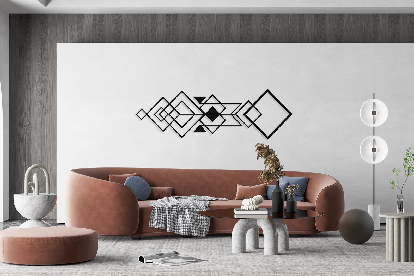 Shapes Metal Wall Decor Large Wall Art for Home Decor 3d - Etsy