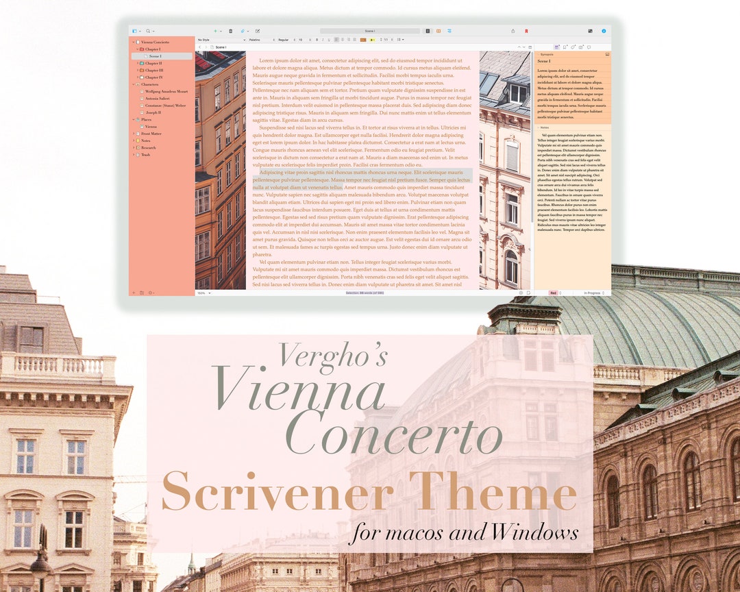 Vienna Concerto Scrivener Theme for Mac & Windows (light Mode) - Etsy