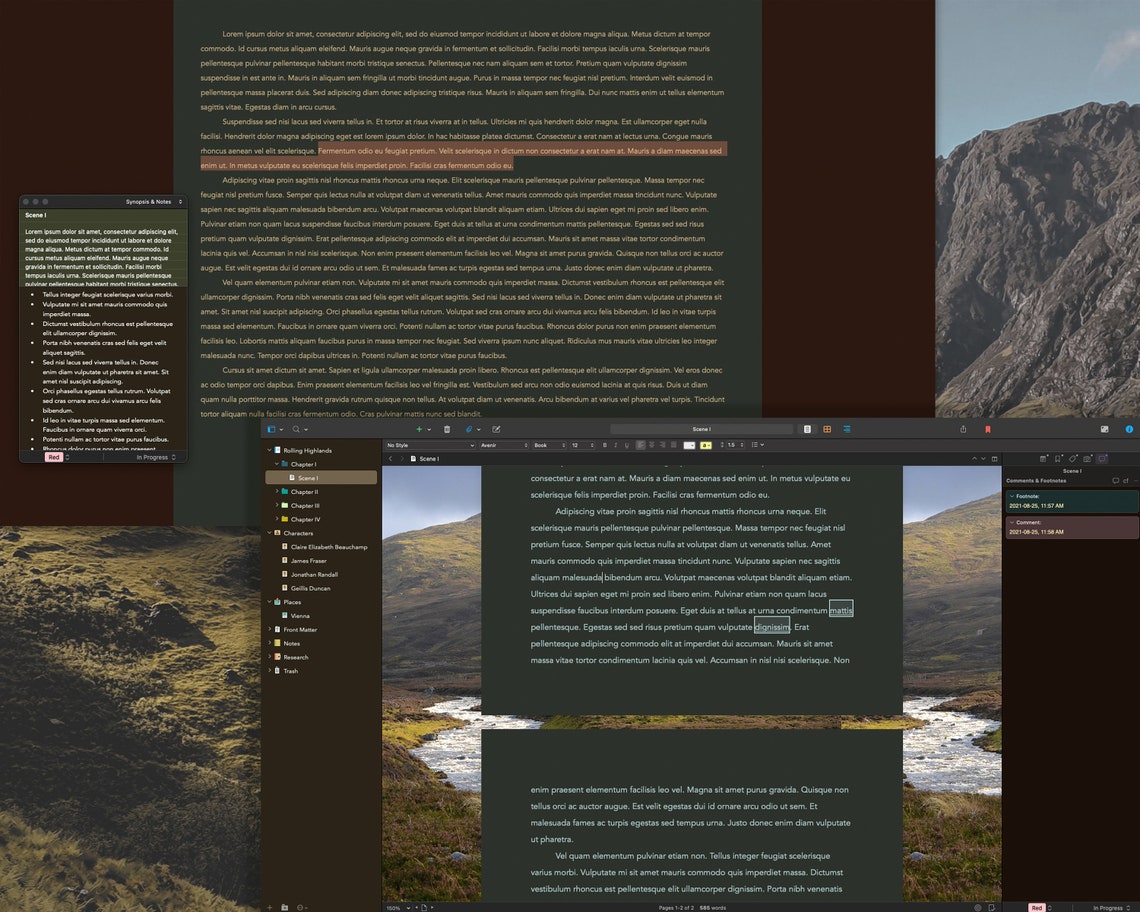 Rolling Highlands Scrivener Theme for Mac & Windows dark - Etsy