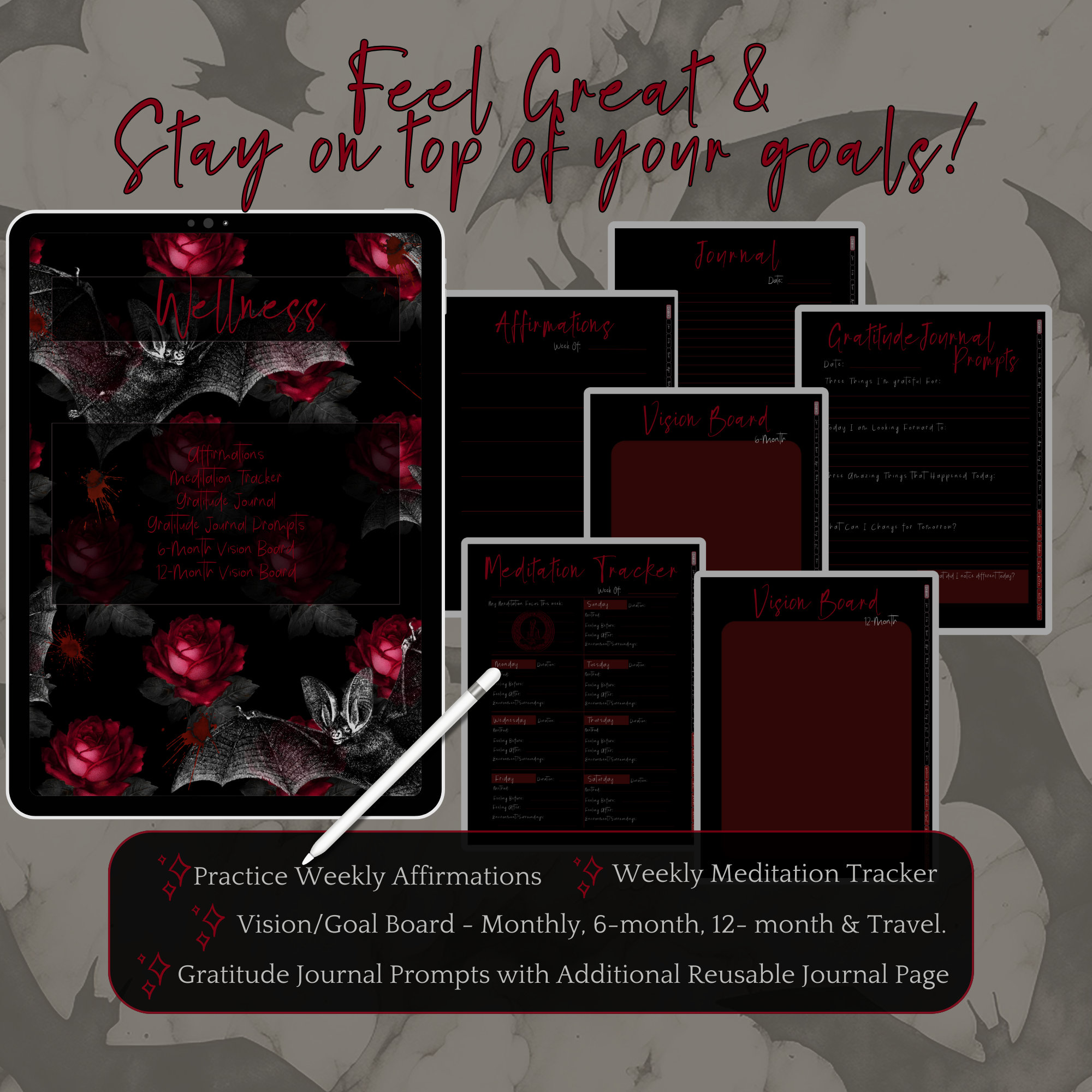 Vampire Gothic Planner Digital Planner Gothic Good Notes Planner Goth ...