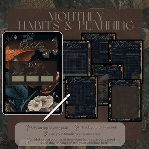 Cottagecore Planner Dark Mode Planner Digital Planner Gothic Planner ...