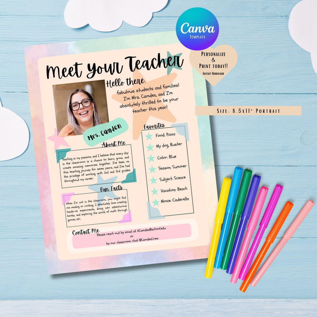 Meet the Teacher All About My Teacher Teacher About Me Meet and Greet ...