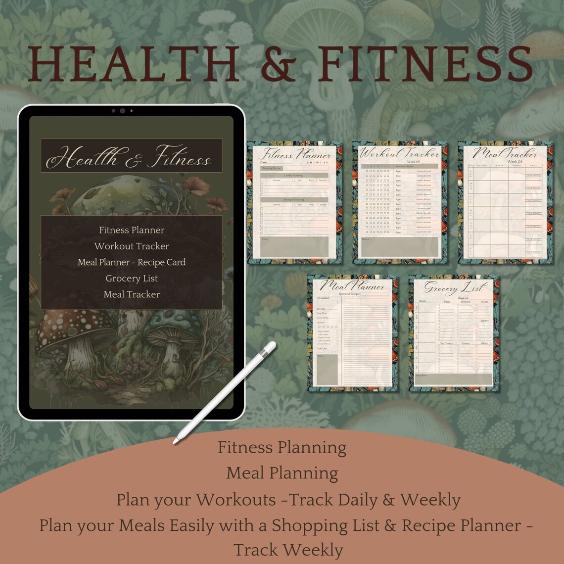 Cottagecore Planner Dark Mode Planner Digital Planner Gothic Planner ...