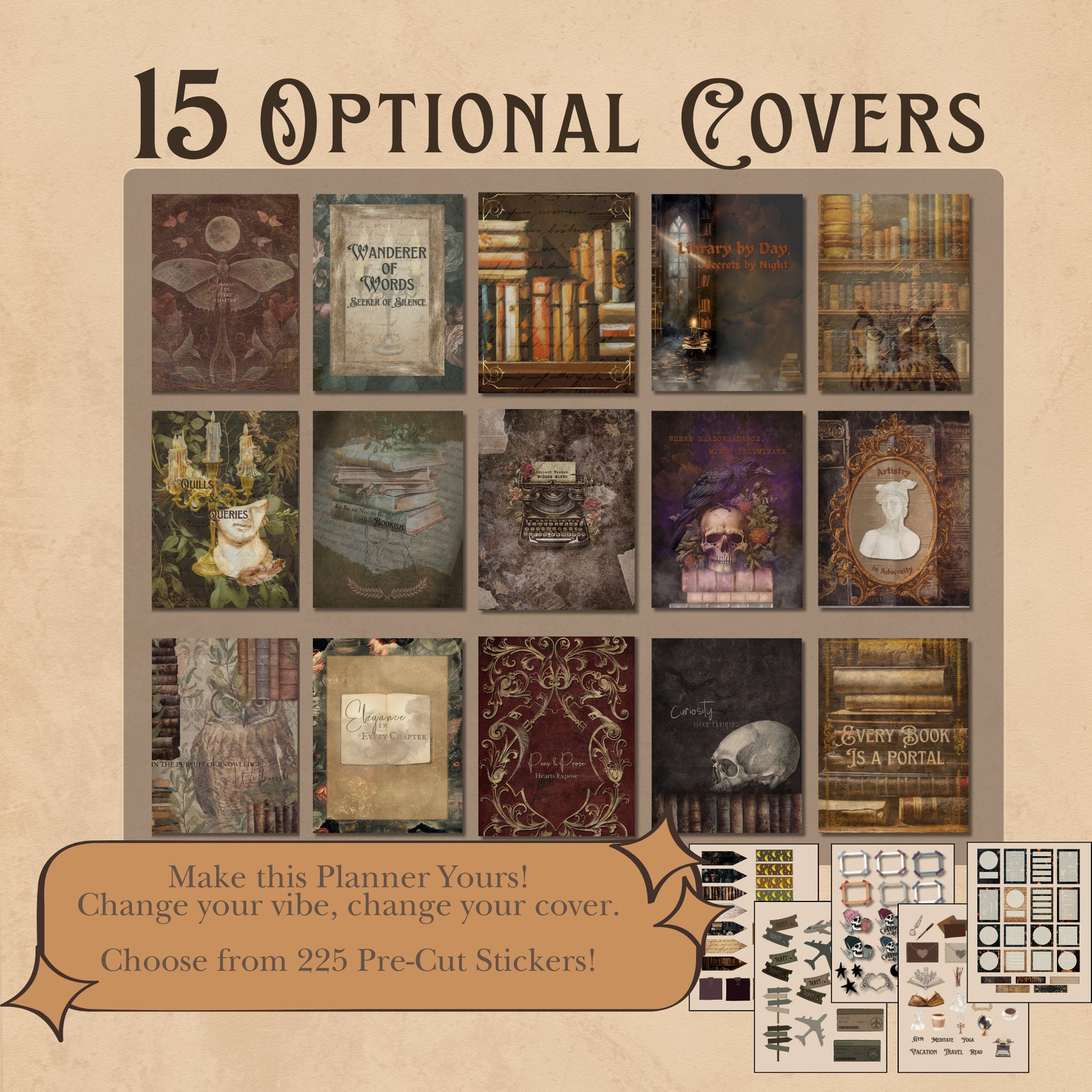 Dark Academia Journal Dark Academia Calendar Witchy Digital Planner ...
