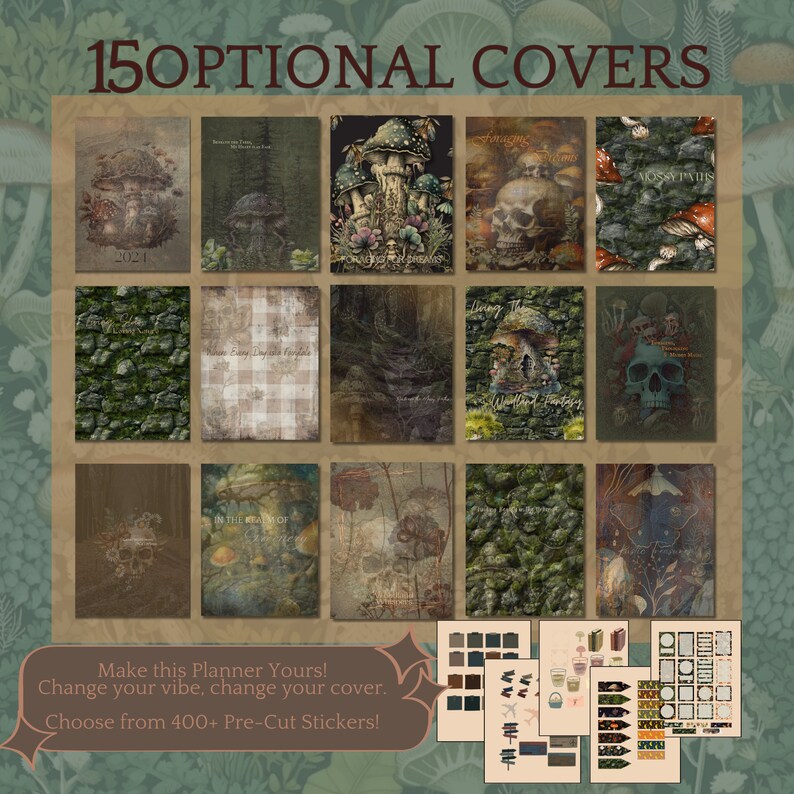 Cottagecore Planner Dark Mode Planner Digital Planner Gothic Planner ...