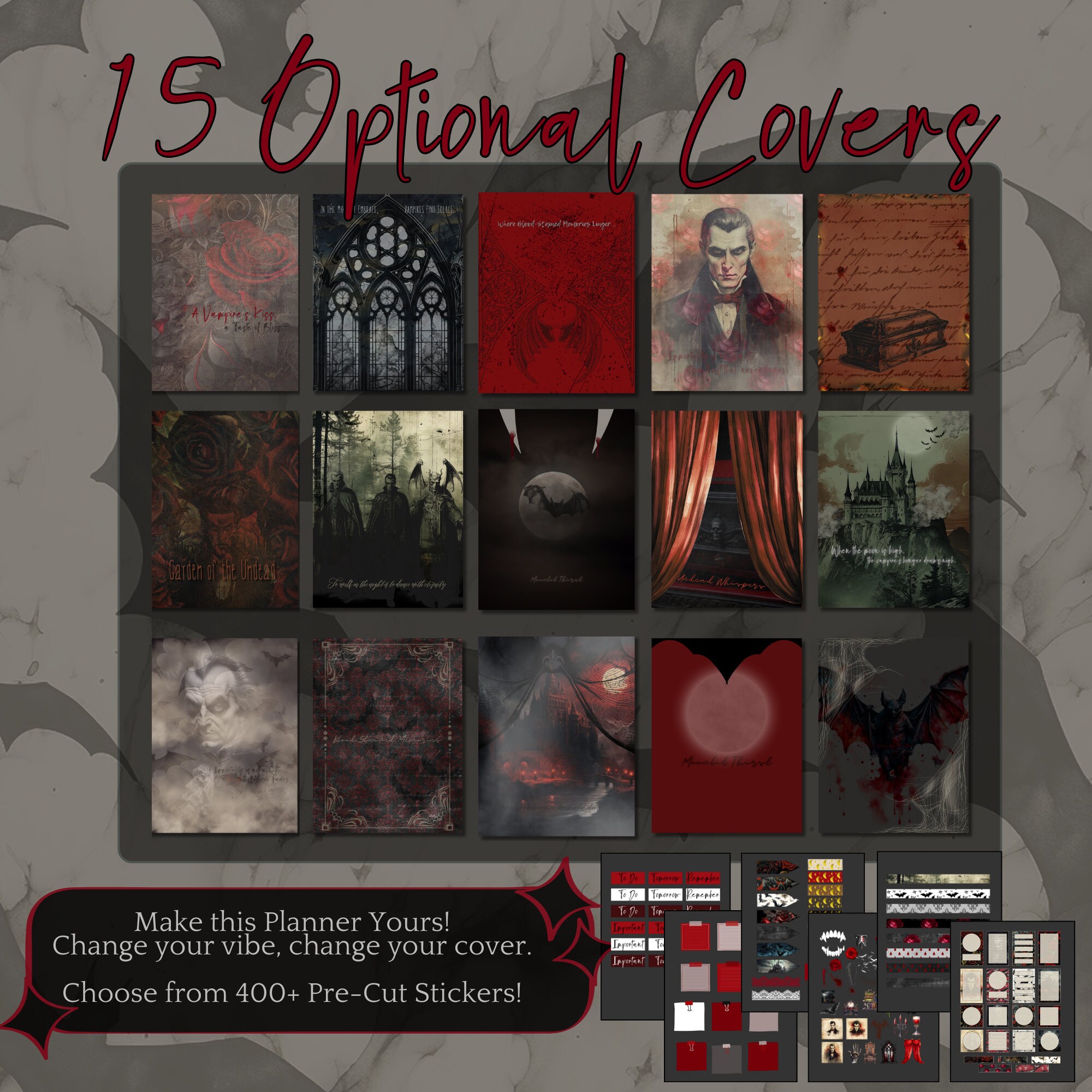 Vampire Gothic Planner Digital Planner Gothic Good Notes Planner Goth ...