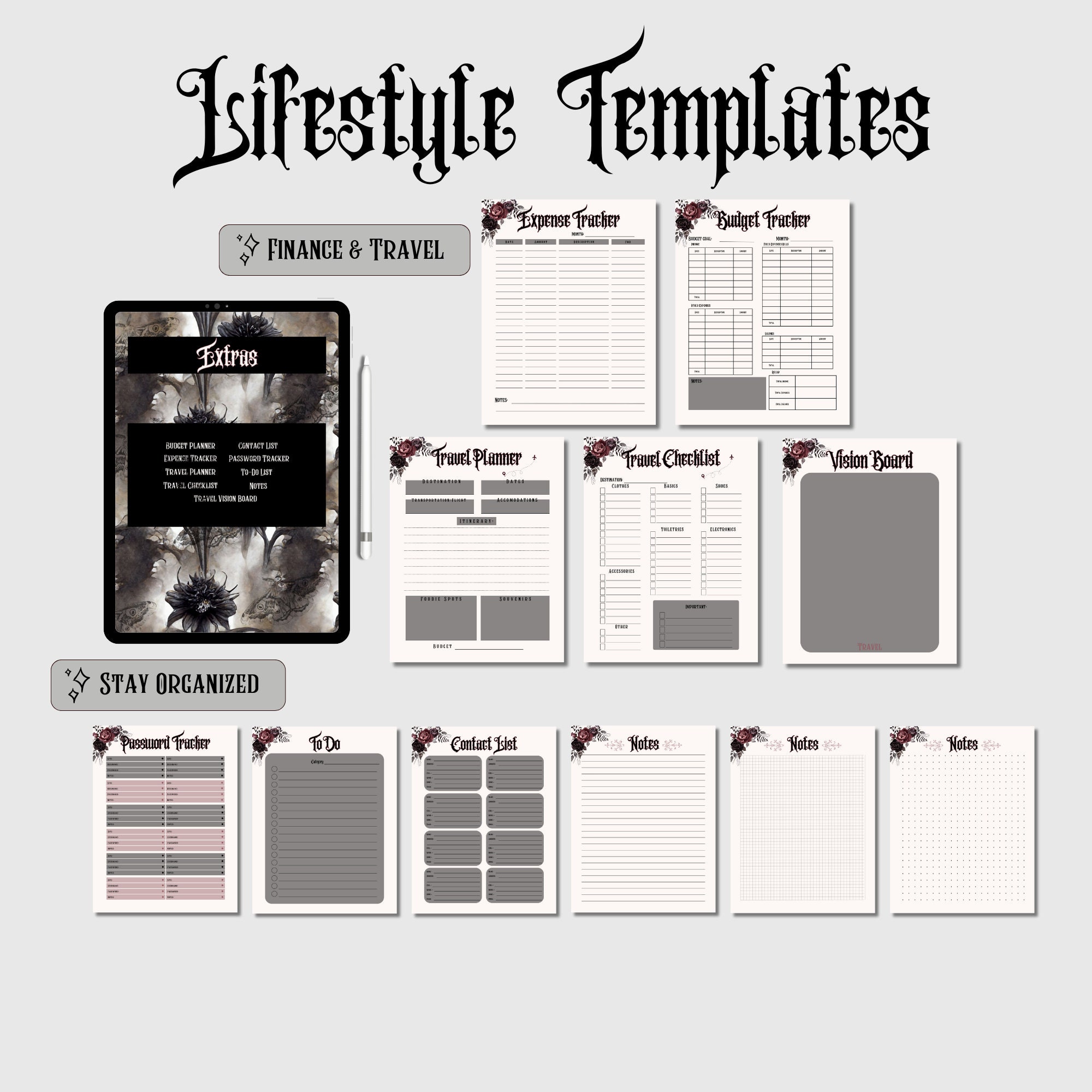 Gothic Planner Digital Planner Gothic Good Notes Planner Goth Planner ...