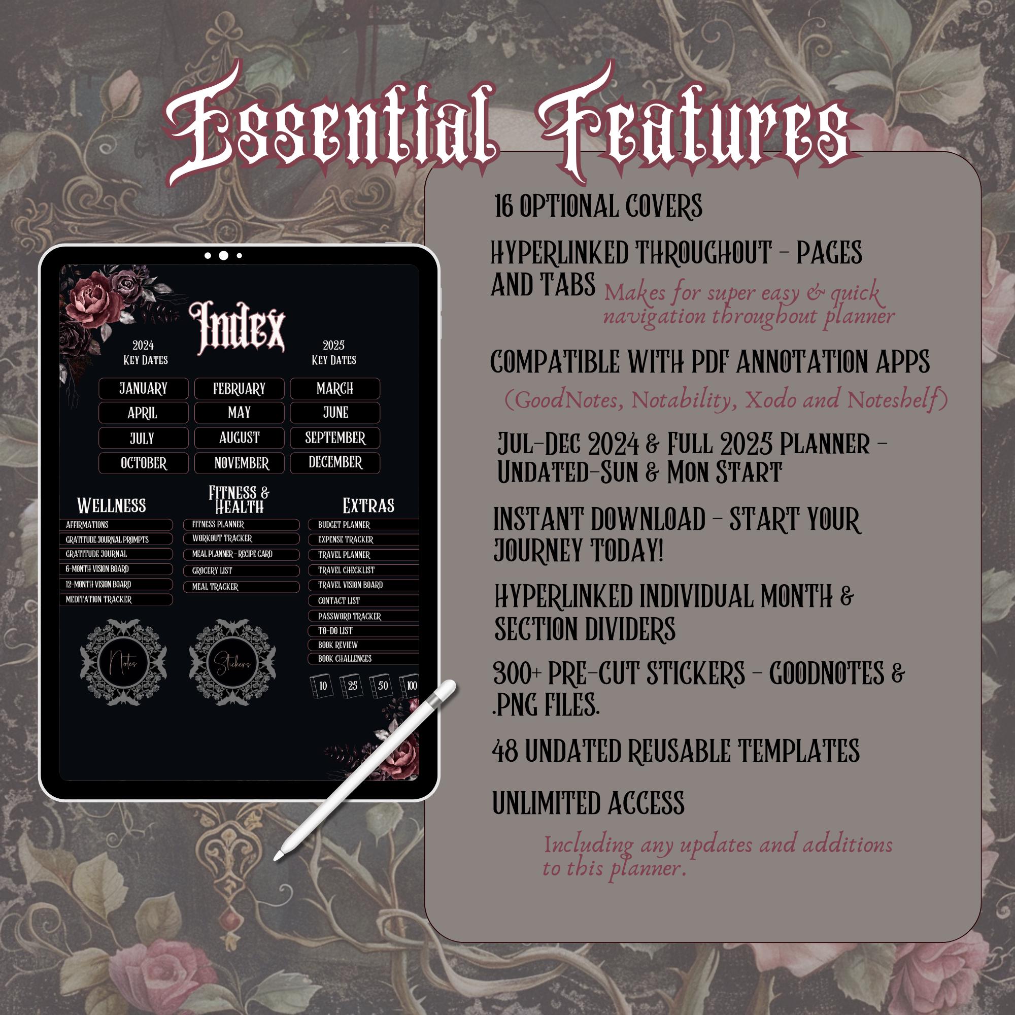 Gothic Planner Digital Planner Gothic Good Notes Planner Goth Planner ...