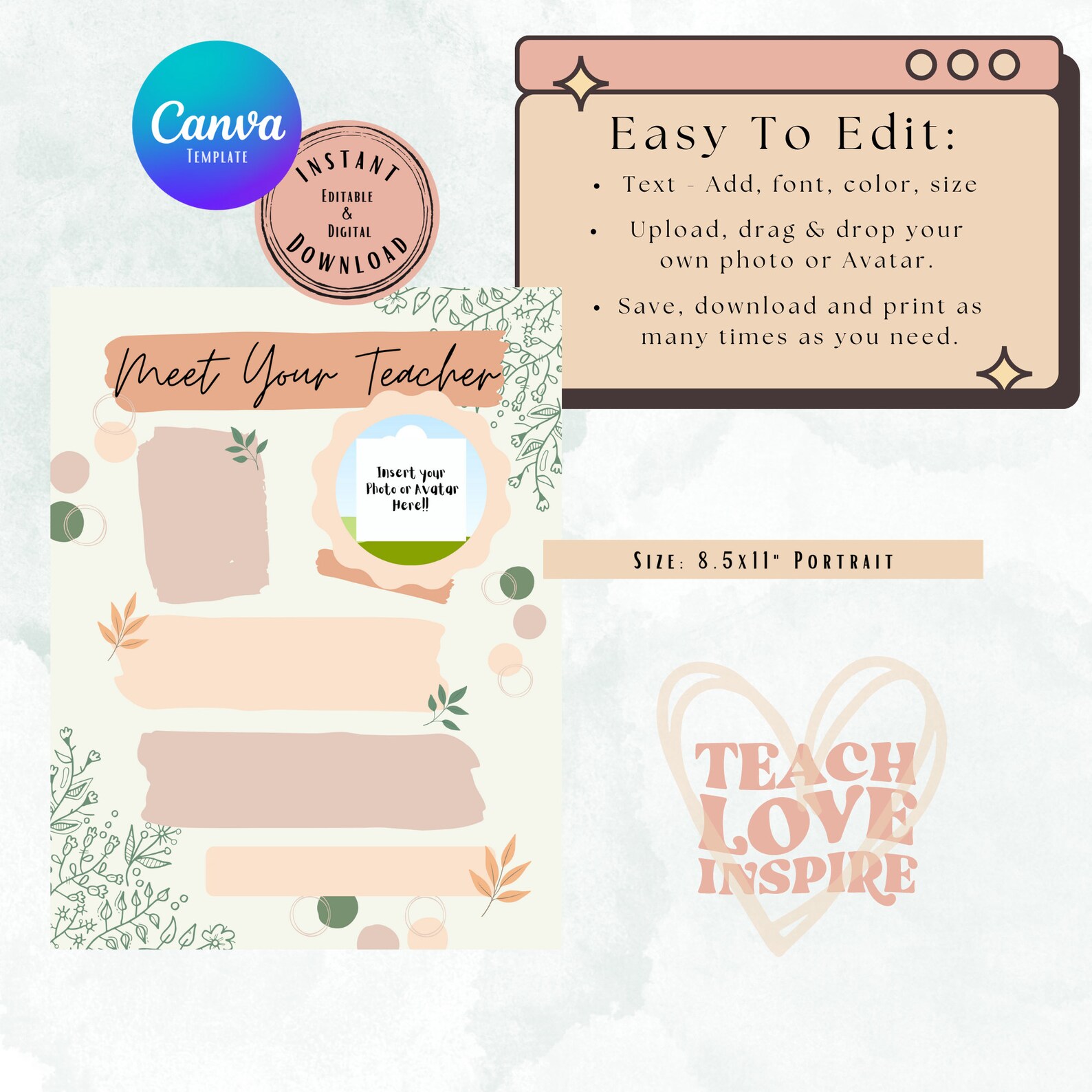 Meet the Teacher All About My Teacher Teacher About Me Meet and Greet ...