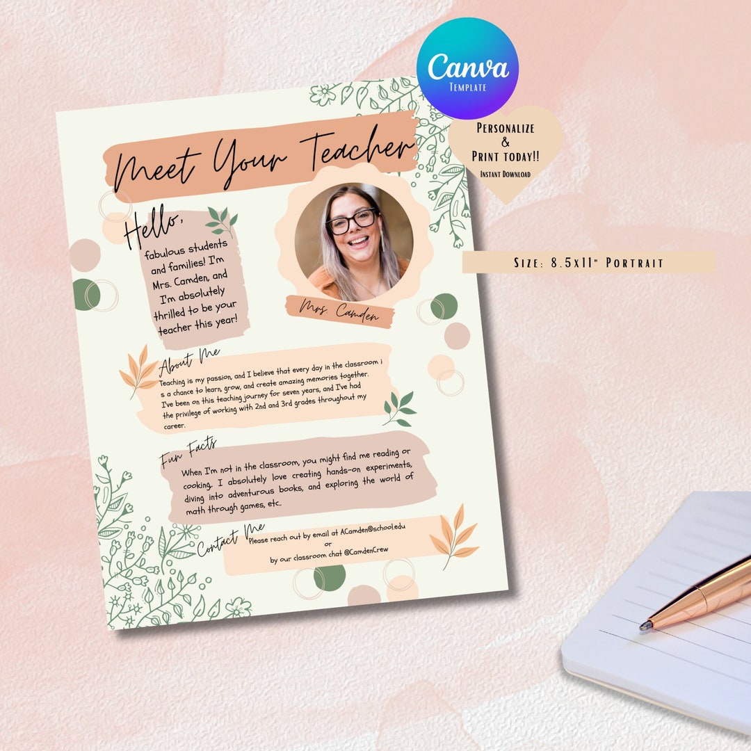 Meet the Teacher All About My Teacher Teacher About Me Meet and Greet ...