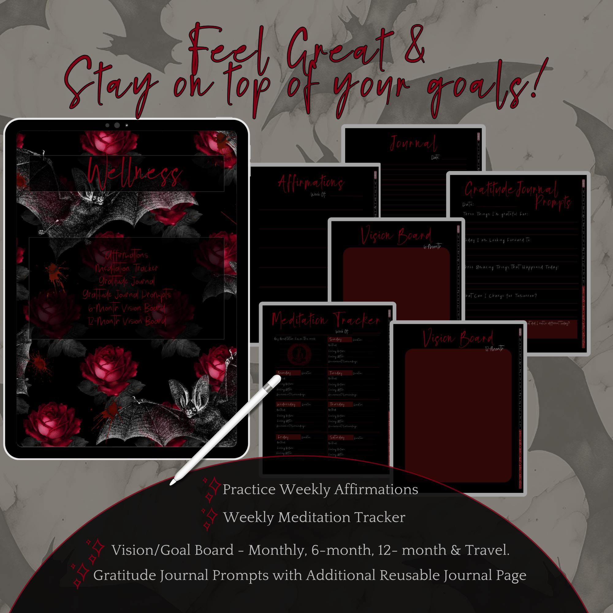 Vampire Gothic Planner Digital Planner Gothic Good Notes Planner Goth ...