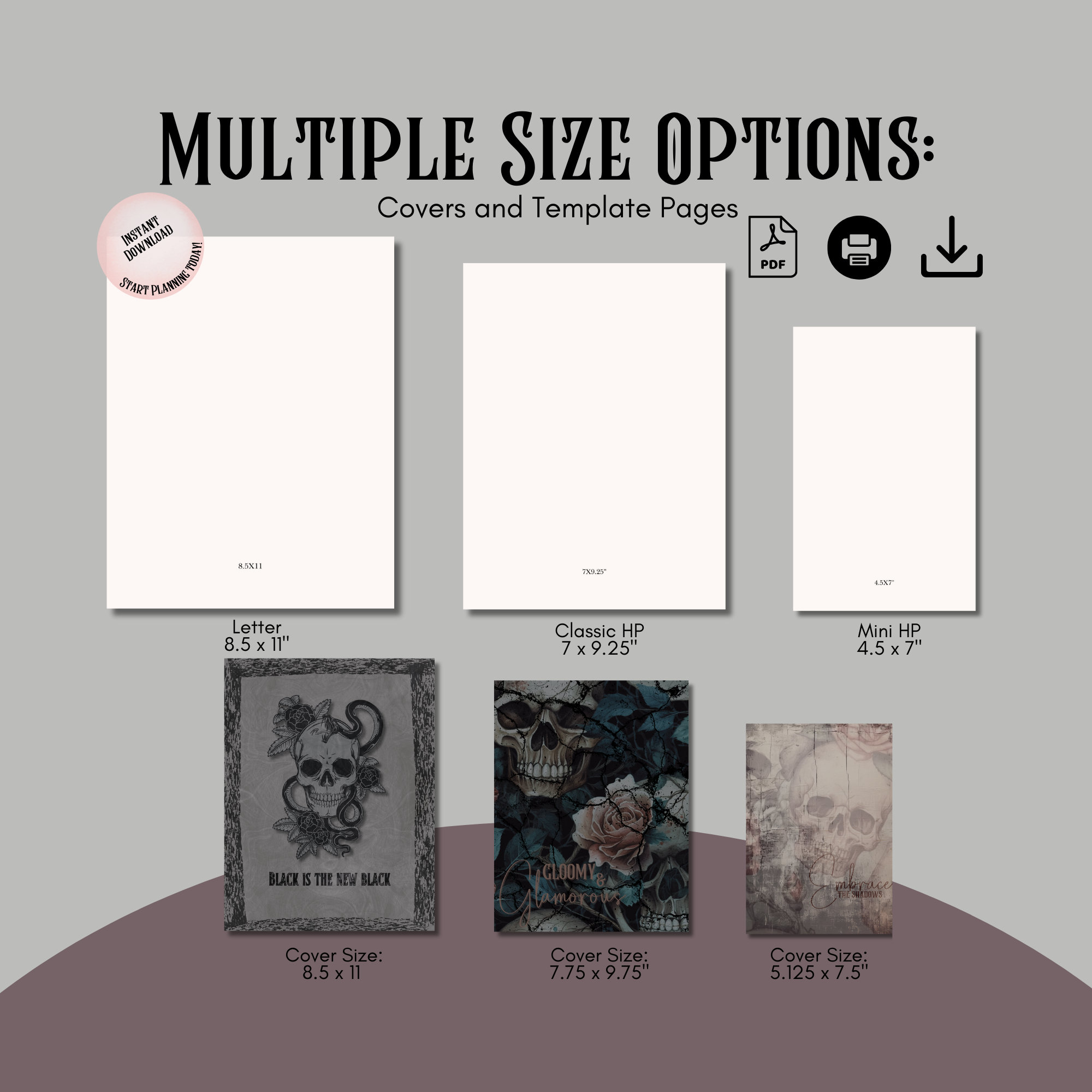 Goth Planner Gothic Planner Goth Stationary Witchy Planner Printable ...