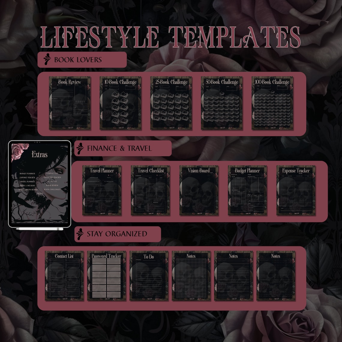 Gothic Planner Digital Planner Gothic Good Notes Planner Goth Planner ...