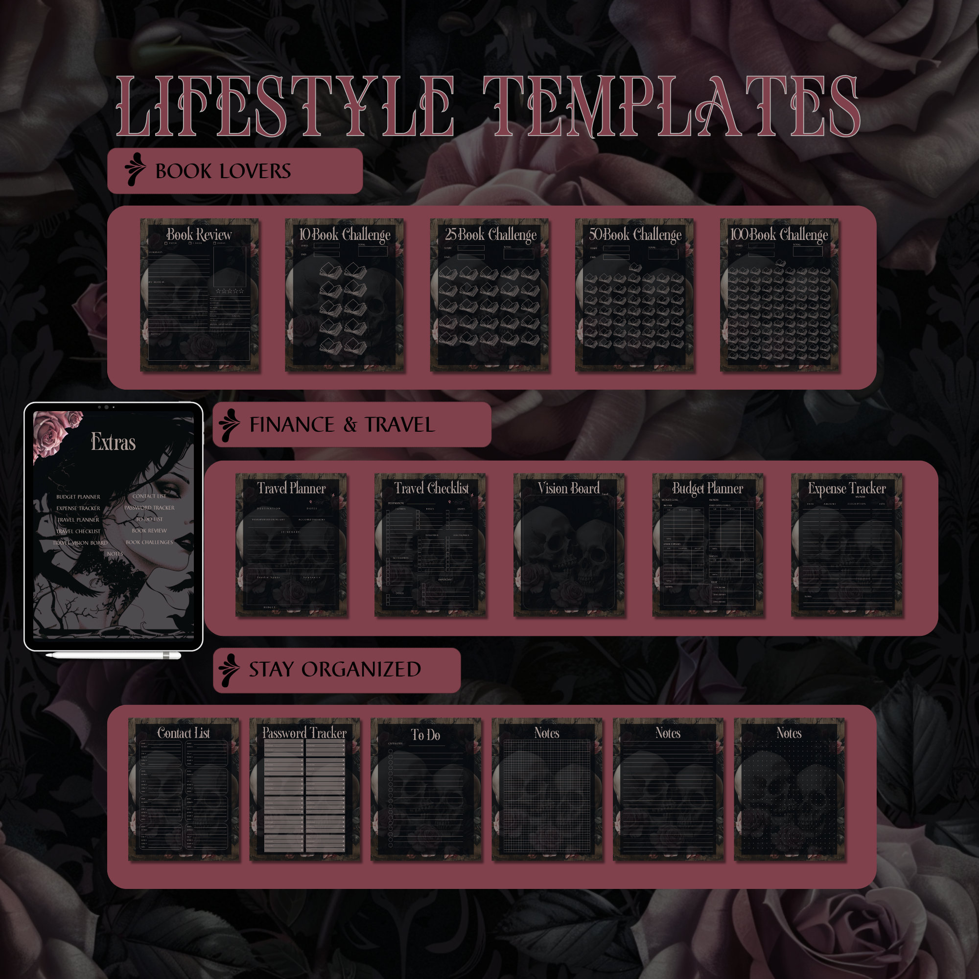 Gothic Planner Digital Planner Gothic Good Notes Planner Goth Planner ...