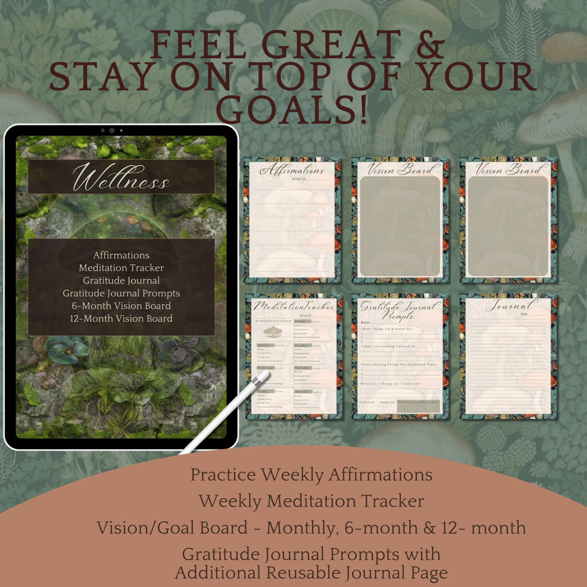 Cottagecore Planner Dark Mode Planner Digital Planner Gothic Planner ...
