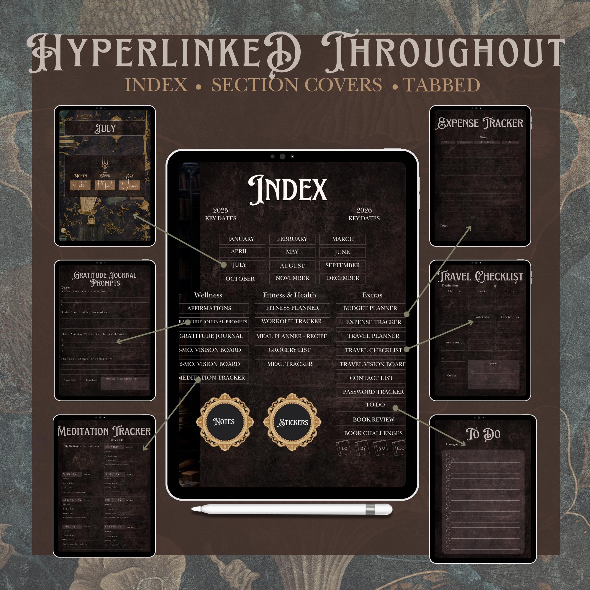 Dark Academia Journal Dark Academia Calendar Witchy Digital Planner ...