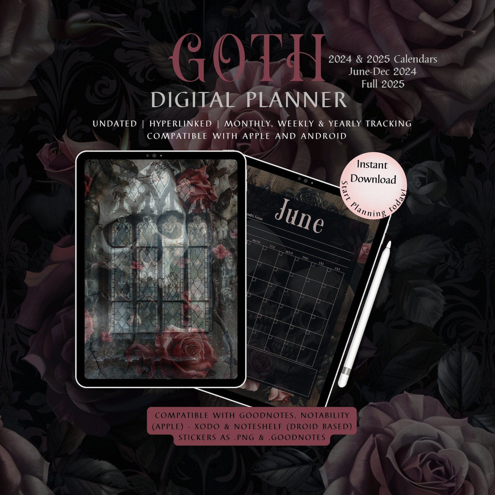 Gothic Planner Digital Planner Gothic Good Notes Planner Goth Planner ...