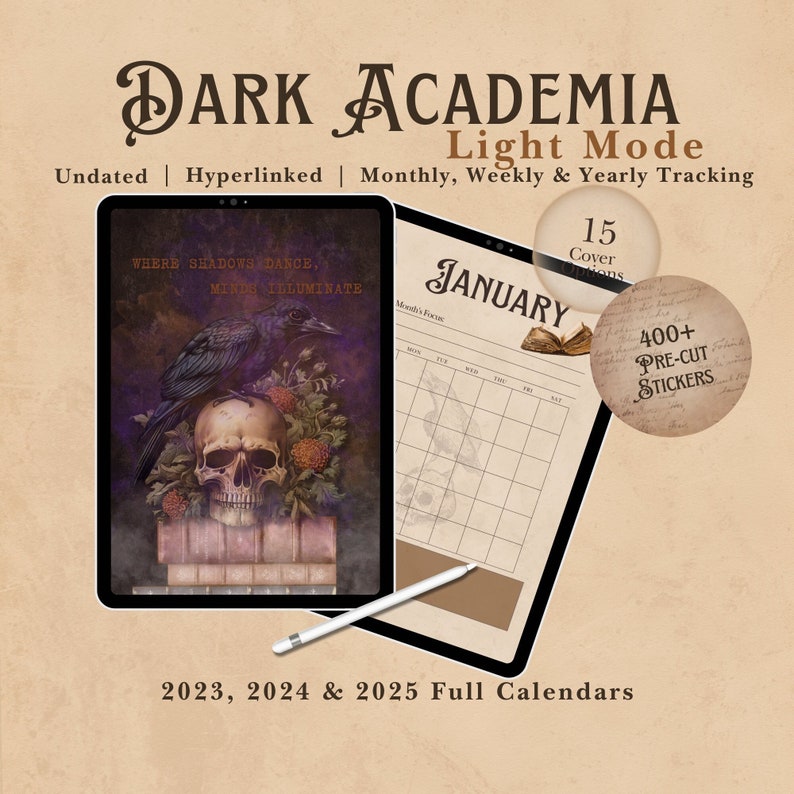 Dark Academia Journal Dark Academia Calendar Witchy Digital Planner ...