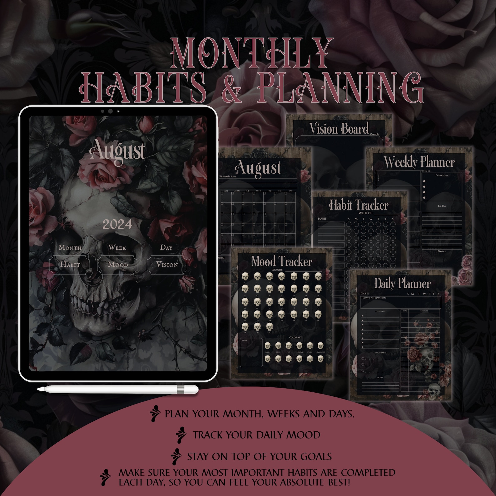 Gothic Planner Digital Planner Gothic Good Notes Planner Goth Planner ...