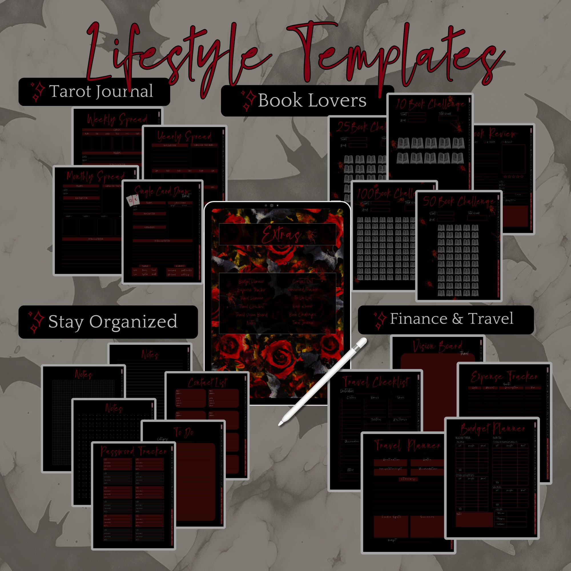 Vampire Gothic Planner Digital Planner Gothic Good Notes Planner Goth ...