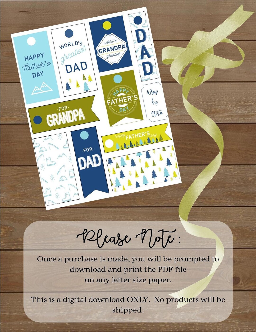 Fathers Day Gift Tags (set of 10) - Etsy