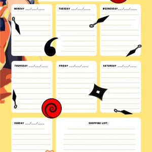 Naruto Weekly Planner Bundle - Etsy