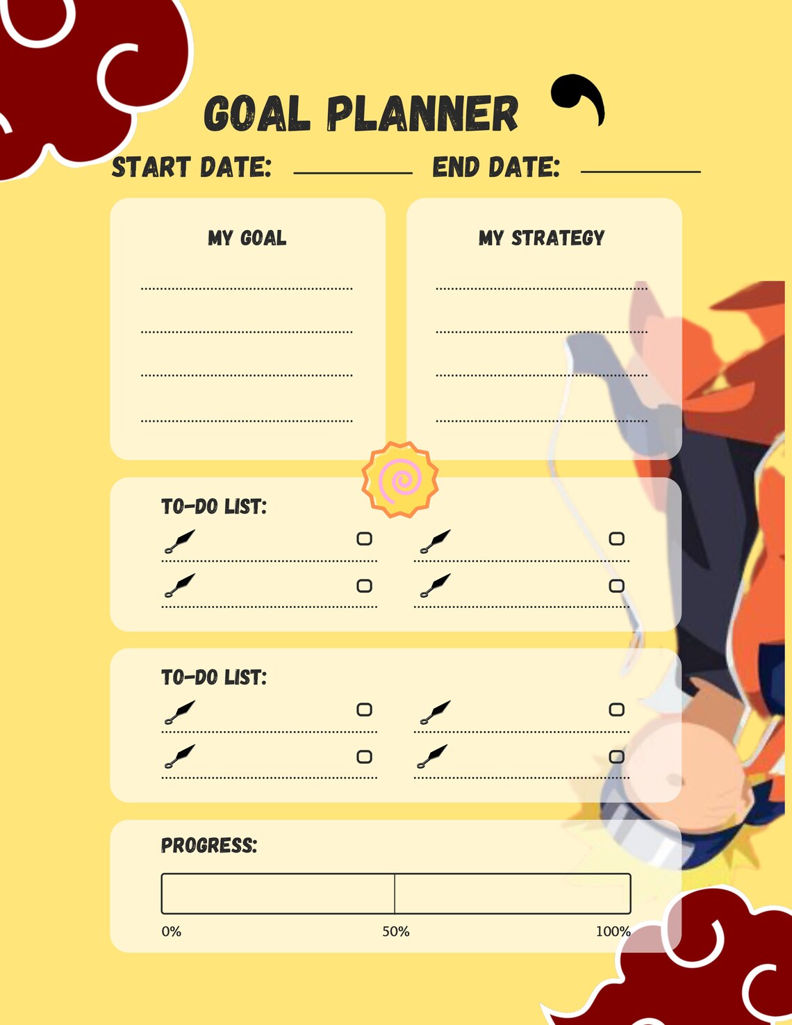 Naruto Weekly Planner Bundle - Etsy
