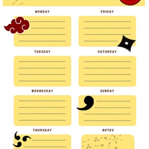 Naruto Weekly Planner Bundle - Etsy