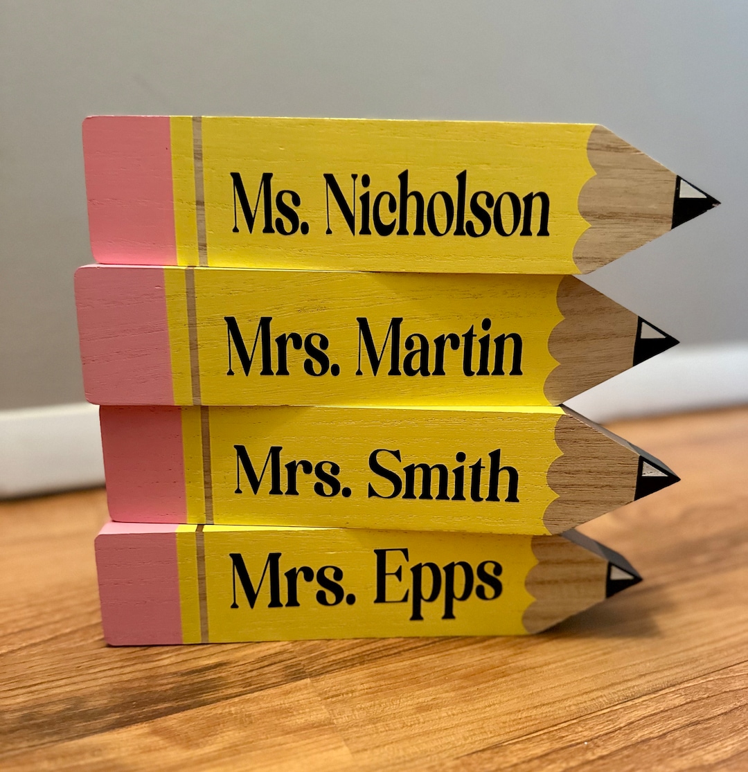 Personalized Pencil Decor Teacher School Gift Decorations Back to ...