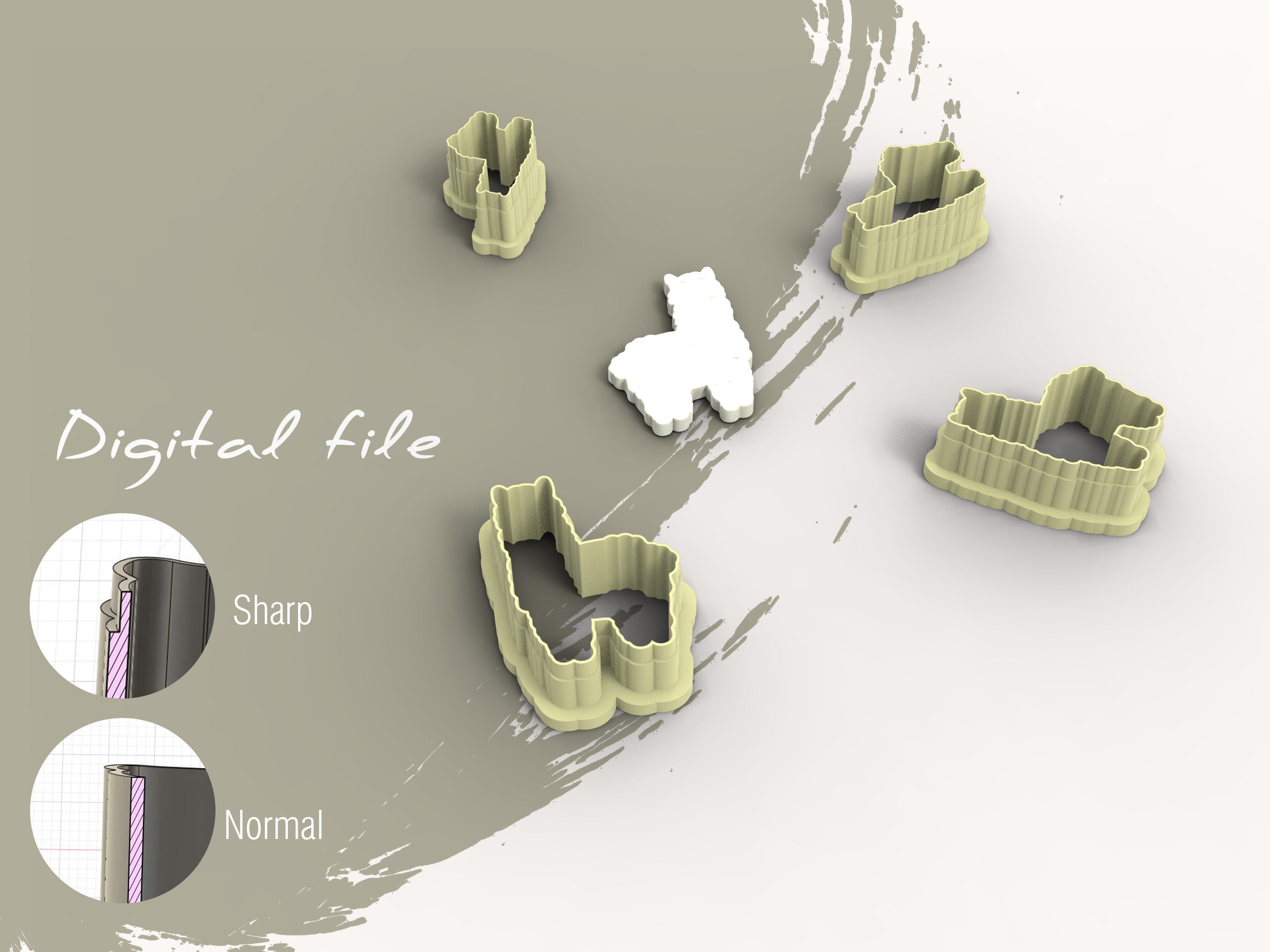 Lama Polymer Clay Cutter Digital STL File 4 Sizes 2 | Etsy