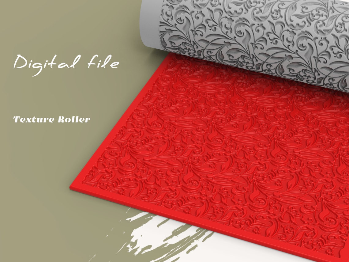 Floral A Polymer Clay Seamless Texture Roller Digital STL - Etsy