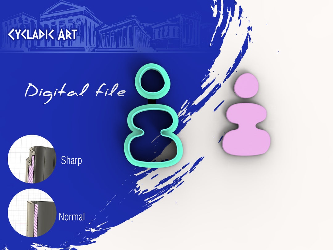 Cycladic Shape Polymer Clay Cutter | Digital STL File | 4 Sizes | 2 ...