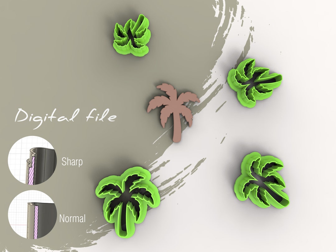 Palm Tree Polymer Clay Cutter | Digital STL File | 4 Sizes | 2 Cutter ...