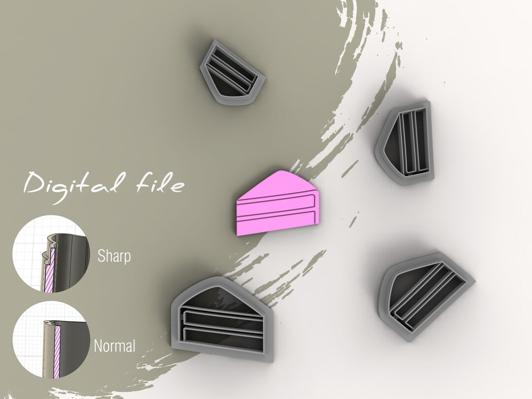 Cake Slice Polymer Clay Cutter | Digital STL File | 4 Sizes | 2 Cutter ...