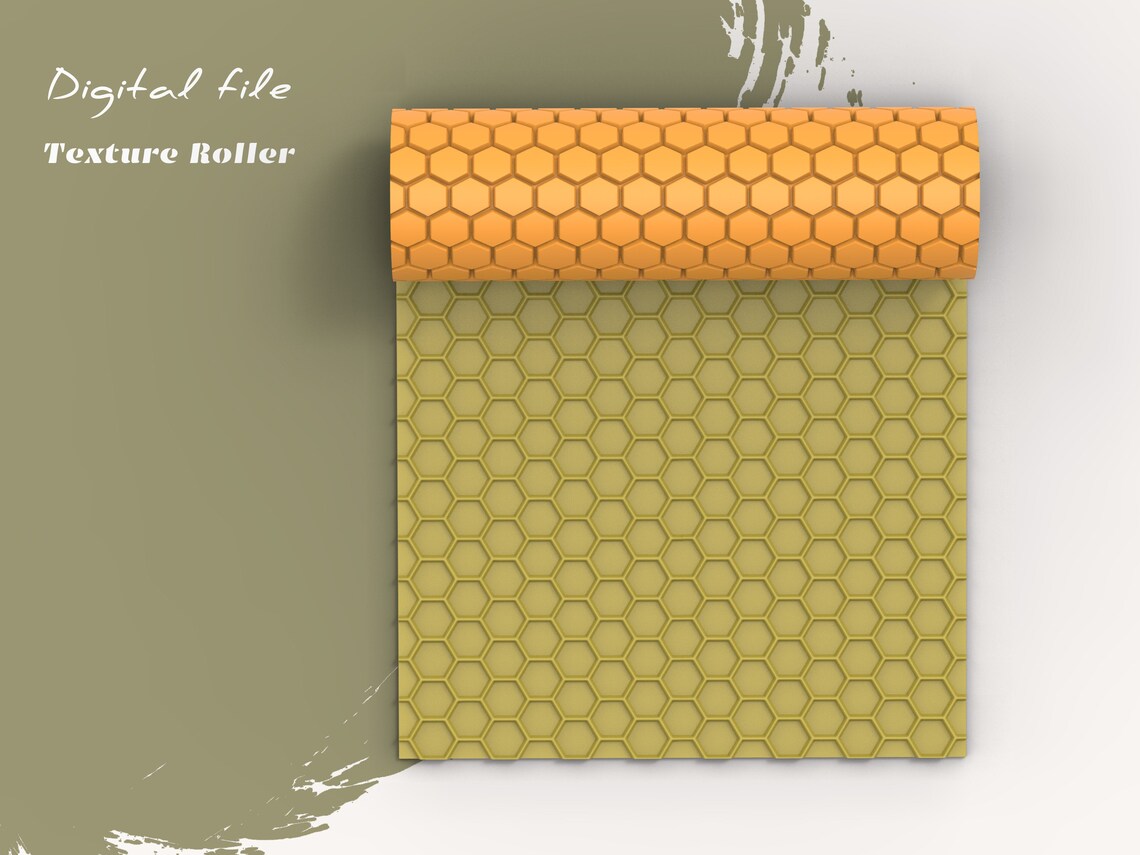 Honeycomb | Seamless Polymer Clay Texture Roller | Digital STL File ...