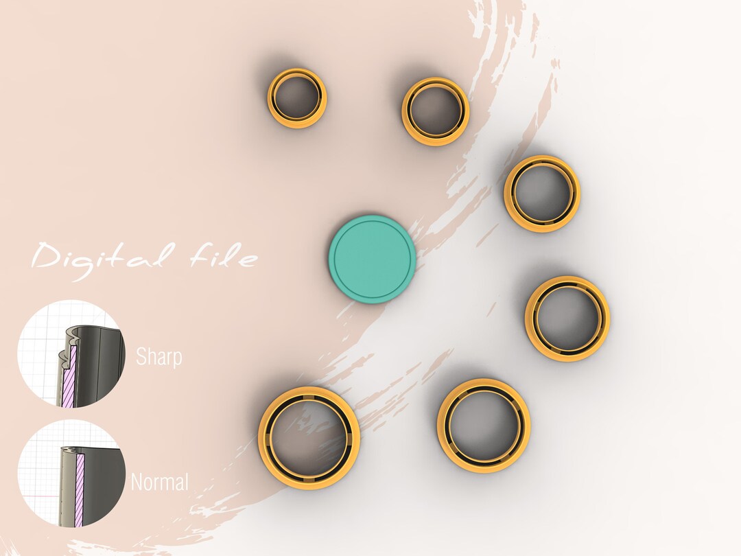 Circle With Line Clay Cutters | Digital STL File | 6 Sizes | 2 Cutter ...
