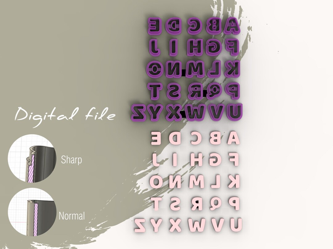 Letters 2 Polymer Clay Cutters | Digital STL File | 3 Sizes | 2 Cutter ...