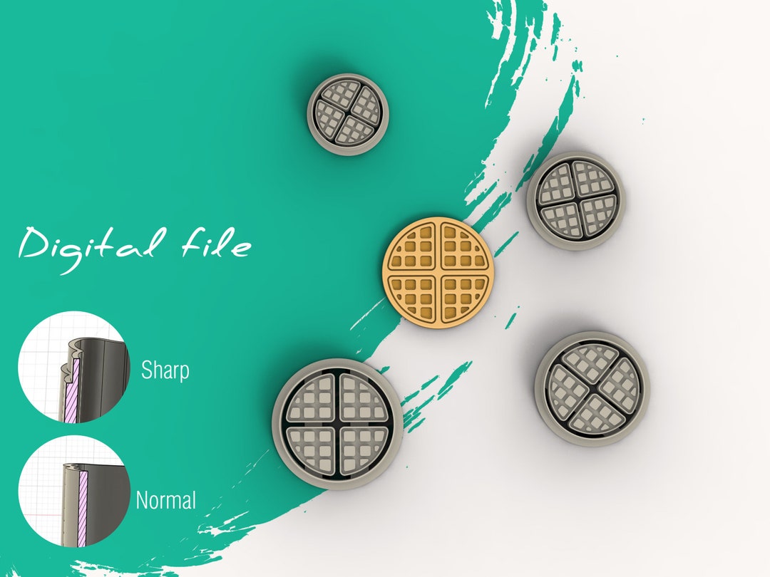 Waffle Polymer Clay Cutter | Digital STL File | 4 Sizes | 2 Cutter ...