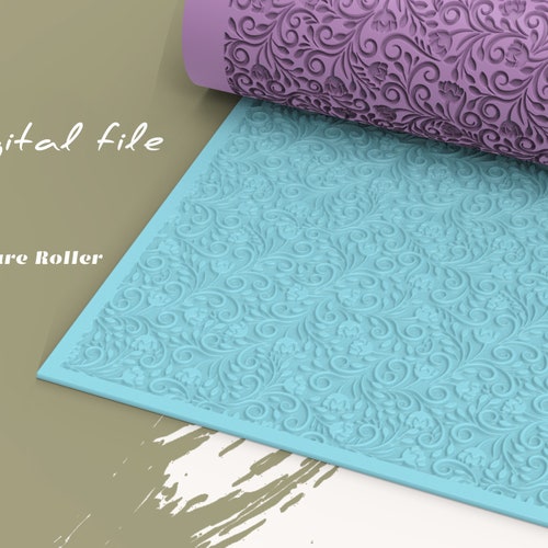 Floral A Polymer Clay Seamless Texture Roller Digital STL - Etsy