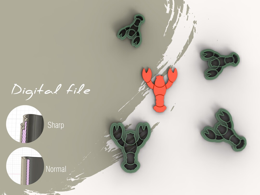 Lobster - Crawfish Polymer Clay Cutters | Digital STL File | 6 Sizes ...