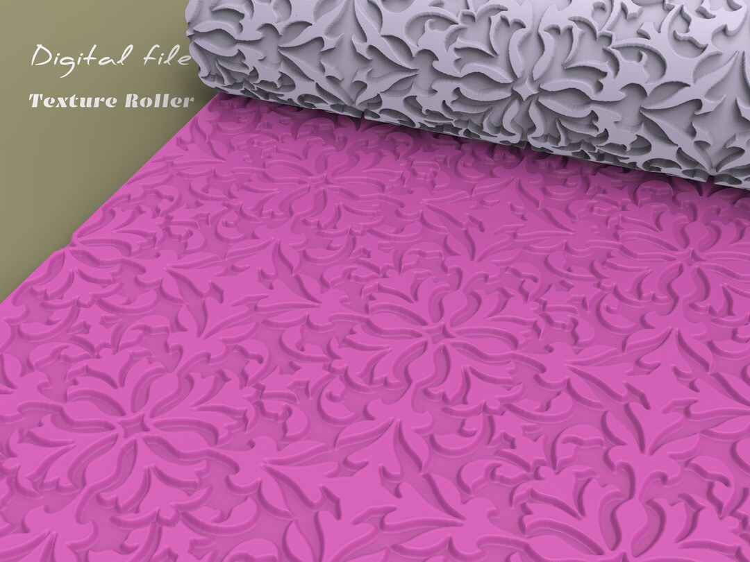 Damask 3 | Polymer Clay Seamless Texture Roller | Digital STL File - Etsy