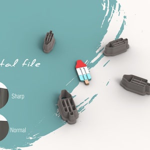 Rocket Popsicle Ice Cream Summer Polymer Clay Cutters | Digital STL ...