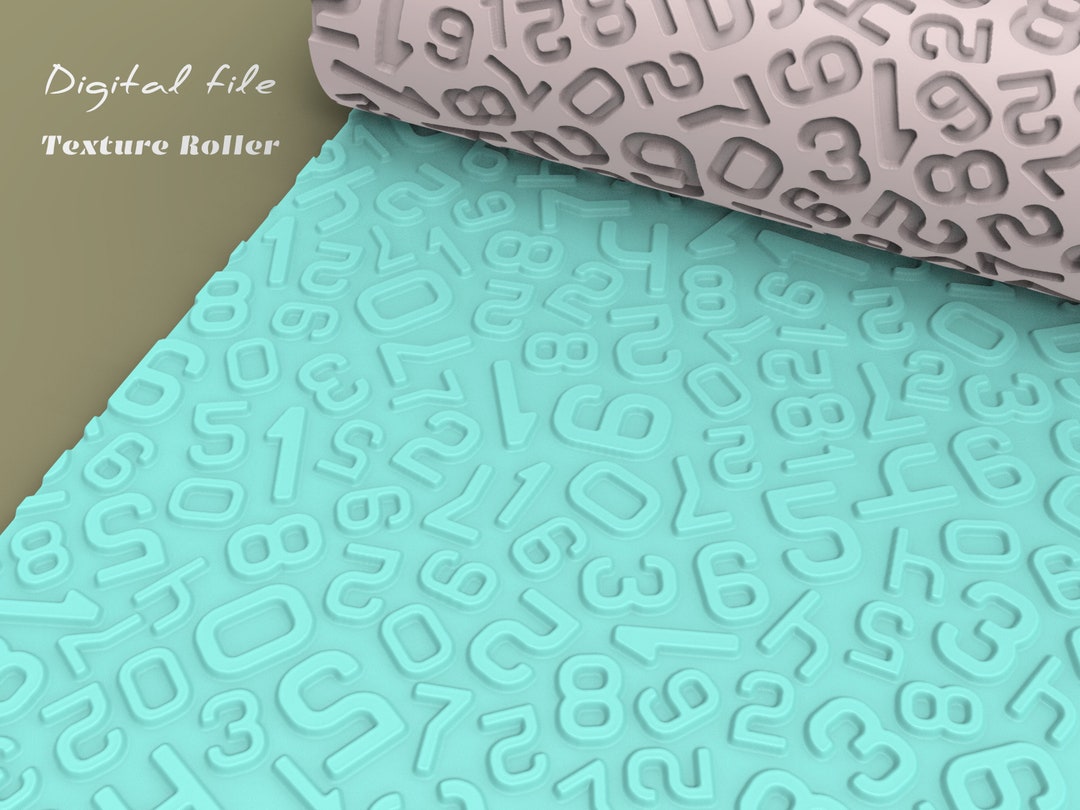 Numbers | Polymer Clay Seamless Texture Roller | Digital STL File - Etsy