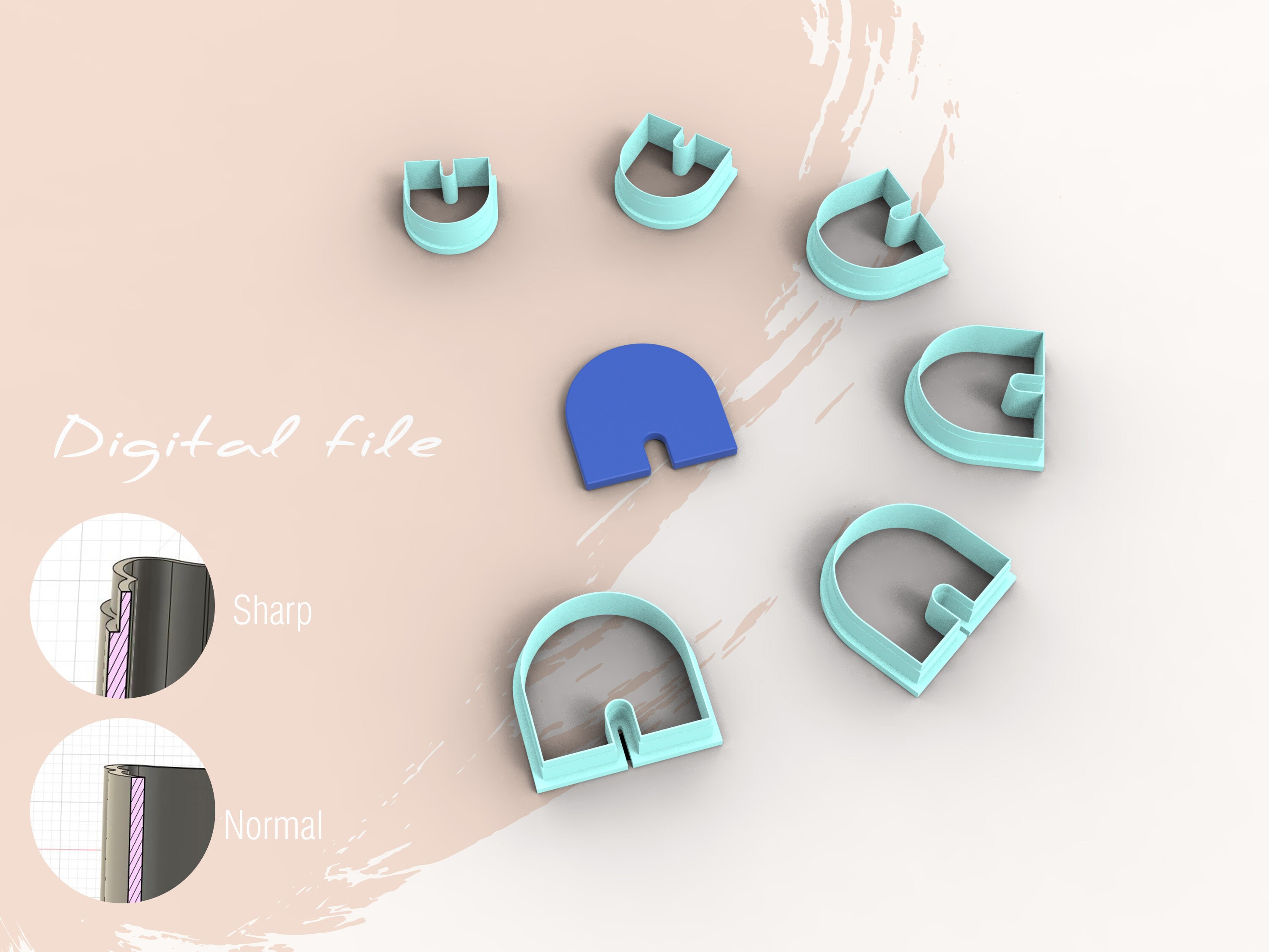 Arch 3 Polymer Clay Cutters Digital STL File 6 Sizes 2 - Etsy